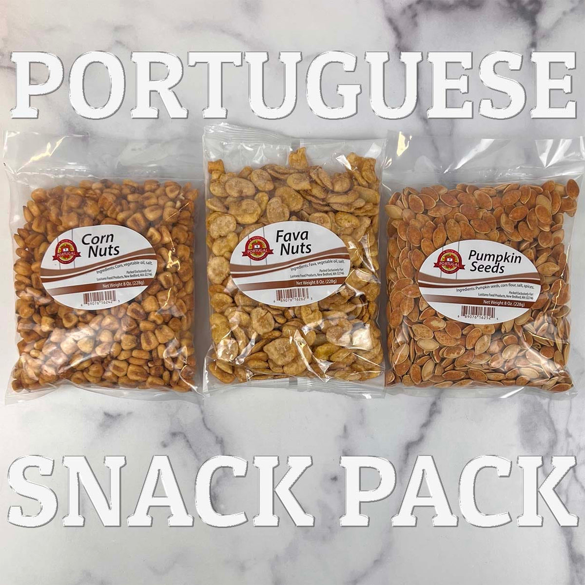 Portuguese Snack Pack (Pumpkin Seeds, Fried Fava Beans & Corn Nuts ...