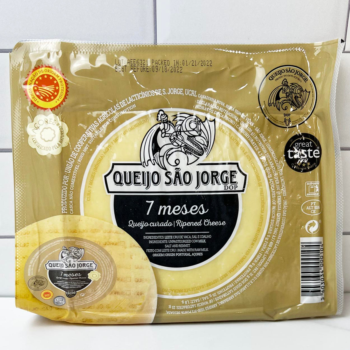 7 Month Aged São Jorge Portuguese Cheese DOP — Shopportuguese.com